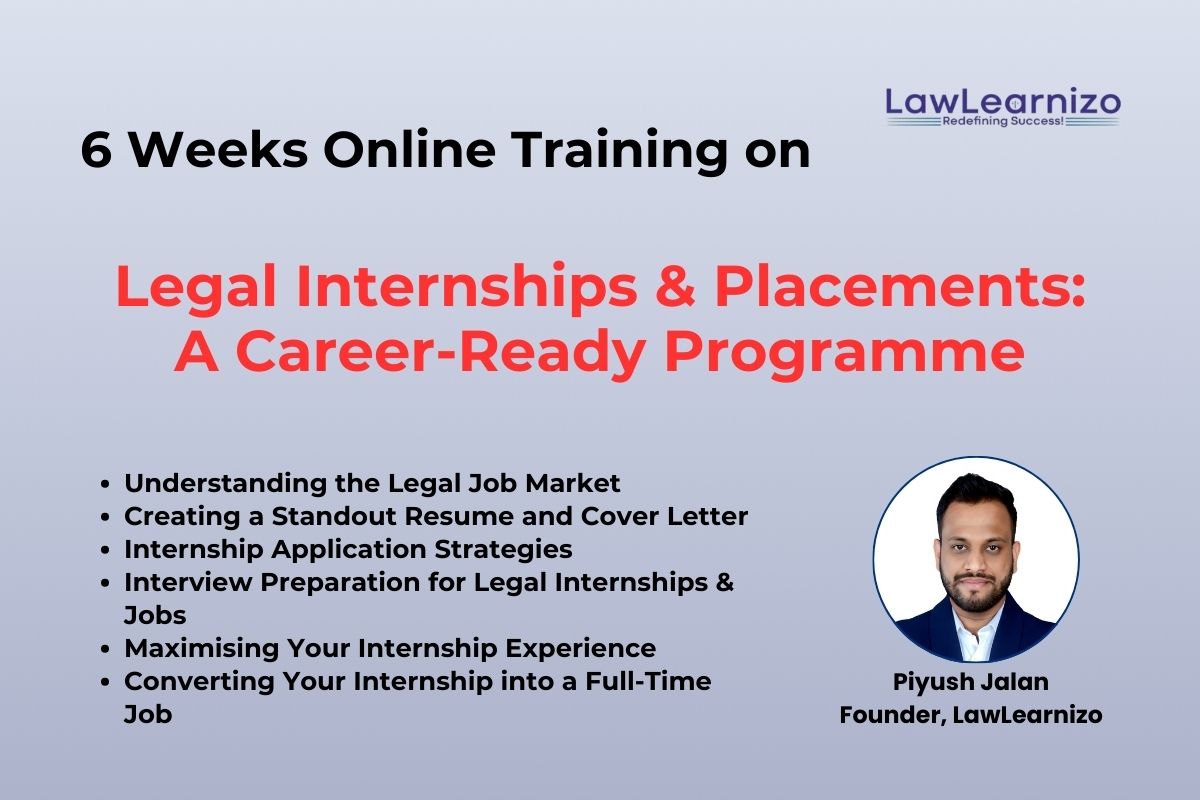 6 Weeks Online Training on Legal Internships & Placements: Enrol Now!