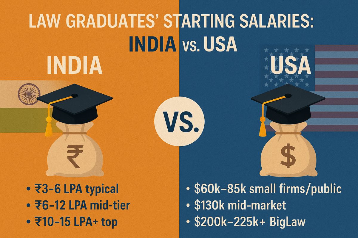 Law Graduates’ Starting Salaries: India vs. USA