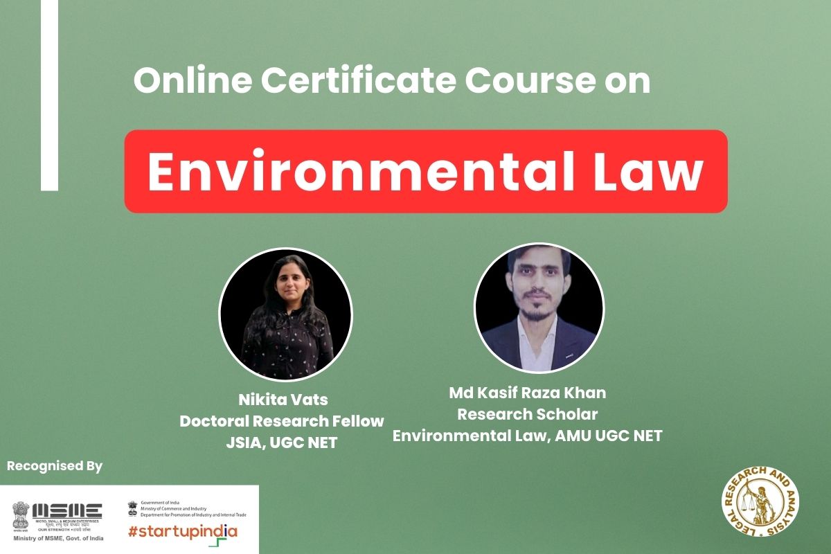 Online Certificate Course on Environmental Law by Legal Research and ...