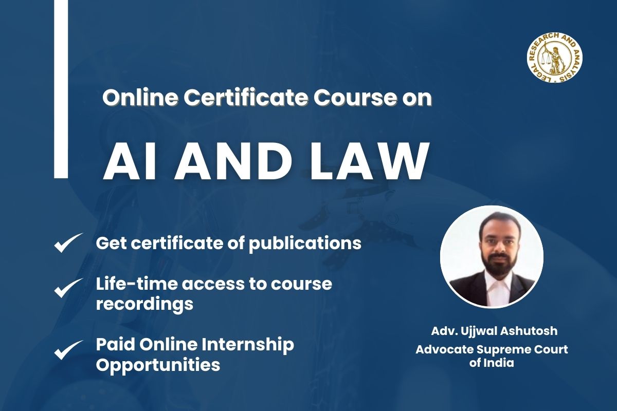 Online Certificate Course on AI and Law by LRA: Enrol by May 22